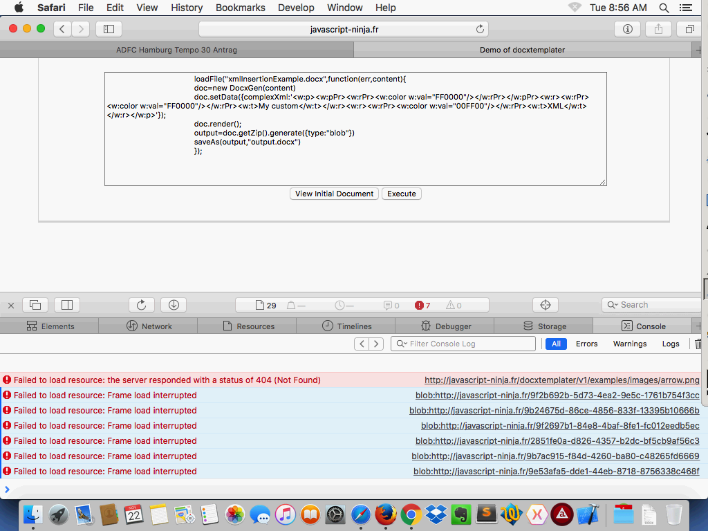 Demo site doesn't work with safari on MacOSx · Issue #257 · open-xml-templating/docxtemplater ...